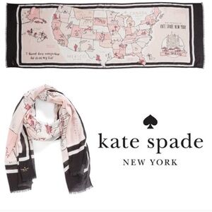kate spade | Accessories | Kate Spade New York Usa Map Scarf Pink And ...